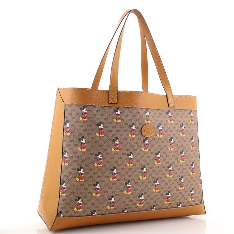 Gucci Disney Mickey Mouse Soft Open Tote Printed Mini GG Coated Canvas ...