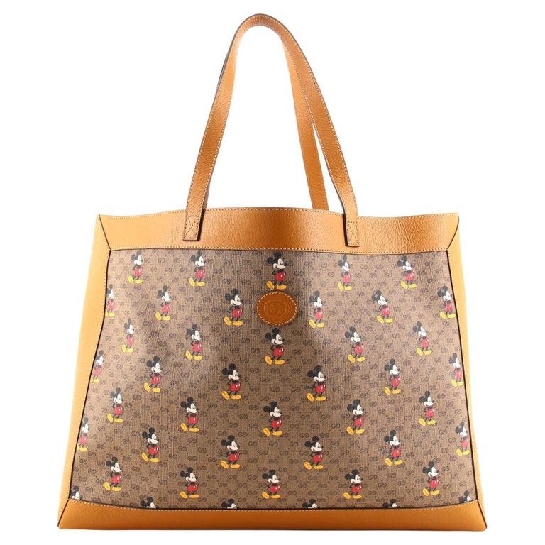 Gucci Disney Mickey Mouse Soft Open Tote Printed Mini GG Coated Canvas ...