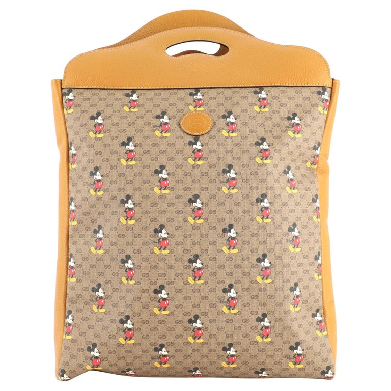 Gucci Disney Mickey Mouse Top Handle Tote Printed Mini GG Coated Canvas ...