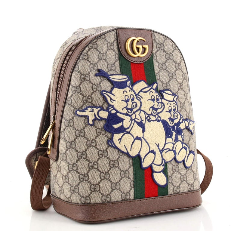 Gucci Disney Three Little Pigs Ophidia Backpack GG Coated Canvas with ...