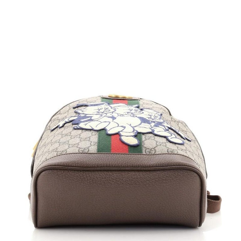 Gucci Disney Three Little Pigs Ophidia Backpack GG Coated Canvas with ...