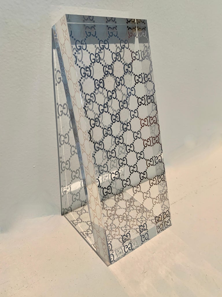 Gucci Display Stand in Solid Acrylic For Sale at 1stDibs