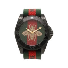 Gucci Black Dial Rose Gold-Tone Men's Watch YA142309 For Sale at 1stdibs