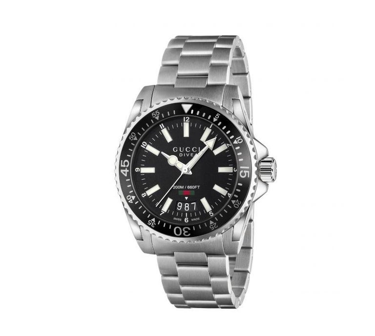 Gucci Dive Black Dial Stainless Steel Men's Watch YA136301A For Sale at ...