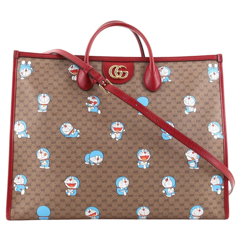Gucci Doraemon Tote Printed Mini GG Coated Canvas Large For Sale at 1stDibs