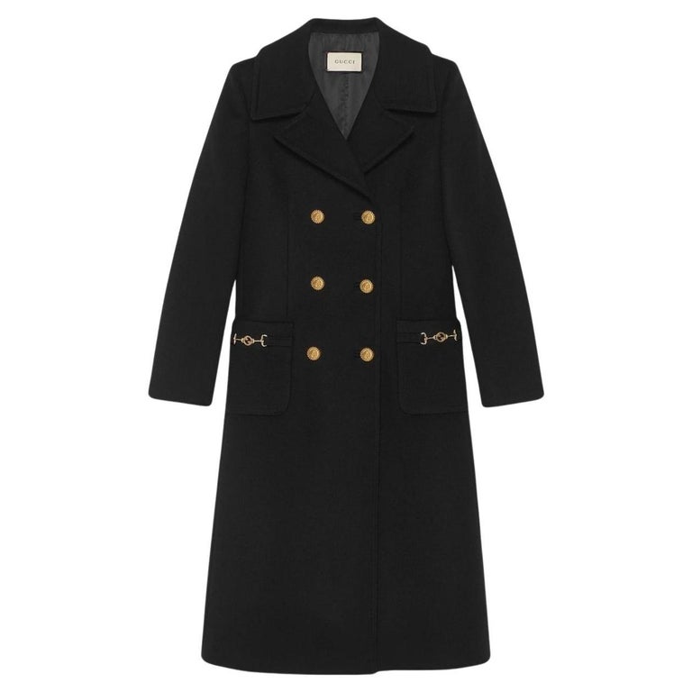 Gucci Double-breasted Mid-length Wool Coat IT42 at 1stDibs