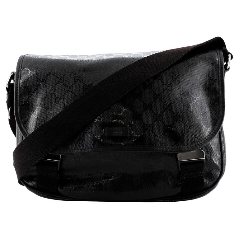 Gucci Double Buckle Messenger Bag GG Imprime Medium For Sale at 1stDibs