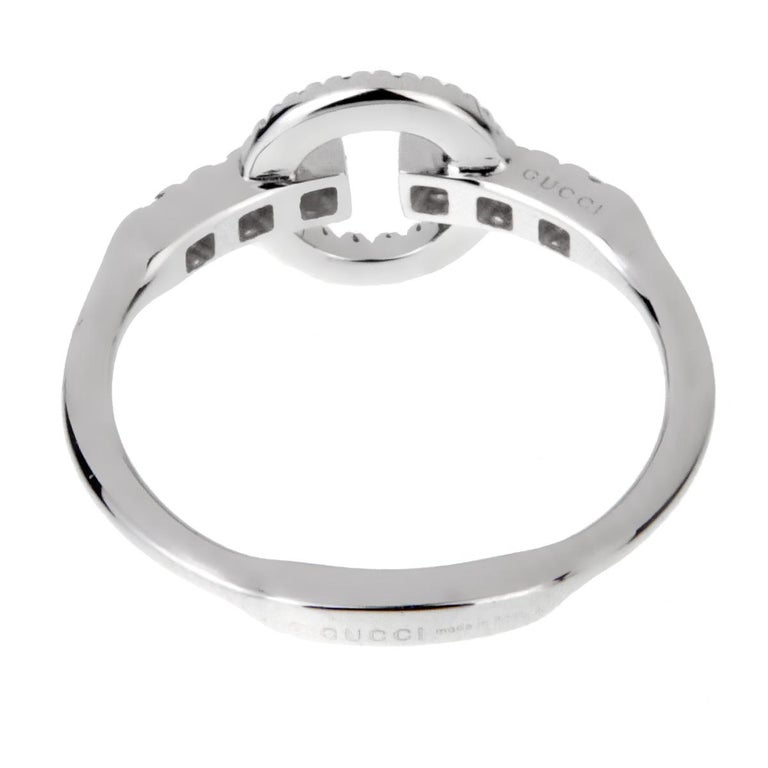 Gucci Double G Diamond White Gold Ring For Sale at 1stDibs | gucci ...