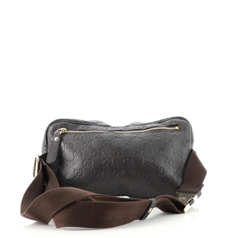 Gucci Double Zip Pocket Waist Bag Guccissima Leather For Sale at 1stDibs