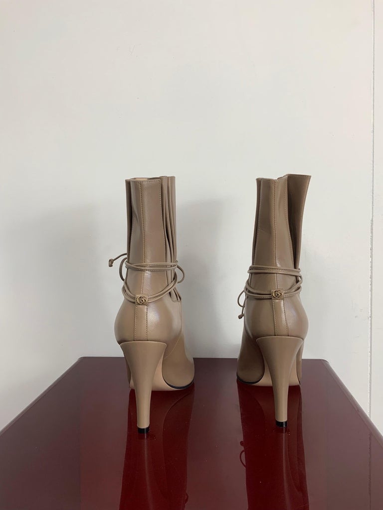 Gucci dove-grey high heels boots For Sale at 1stDibs