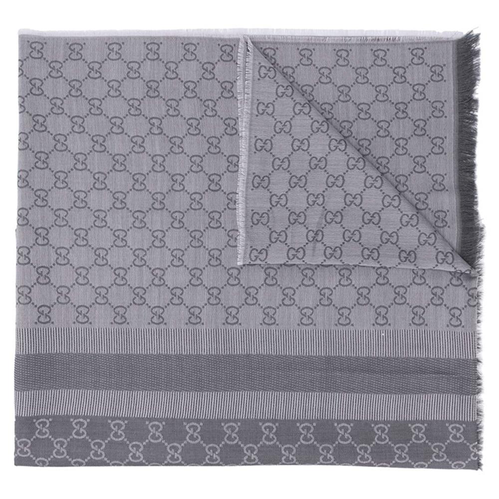 Gucci Dove Grey Monogram Print Scarf at 1stDibs | gucci monogram print ...