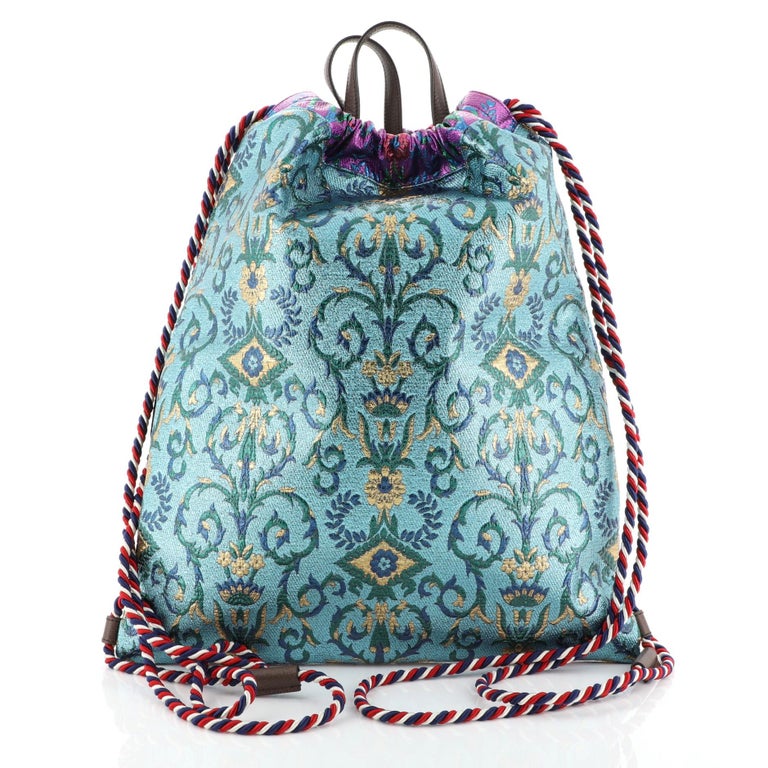 Gucci Drawstring Backpack Brocade Large at 1stDibs