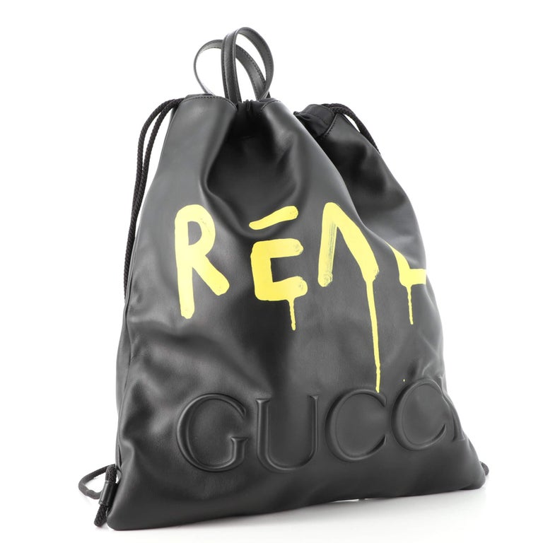 Gucci Drawstring Backpack GucciGhost Leather Large For Sale at 1stDibs