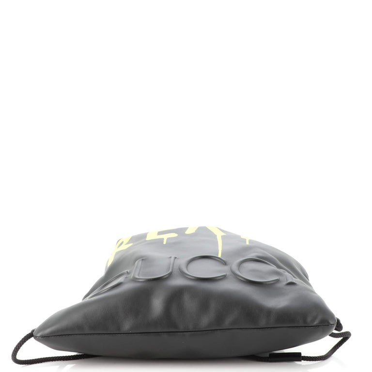 Gucci Drawstring Backpack GucciGhost Leather Large For Sale at 1stDibs