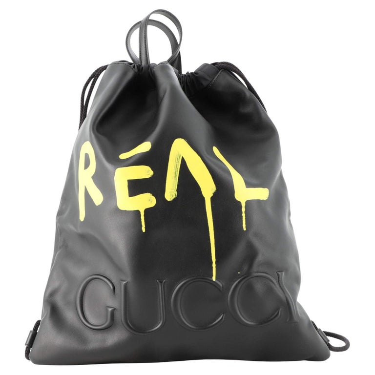 Gucci Drawstring Backpack GucciGhost Leather Large For Sale at 1stDibs
