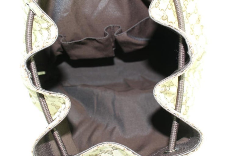 Gucci Drawstring Monogram Gg 3gj0111 Beige Canvas Backpack For Sale at ...