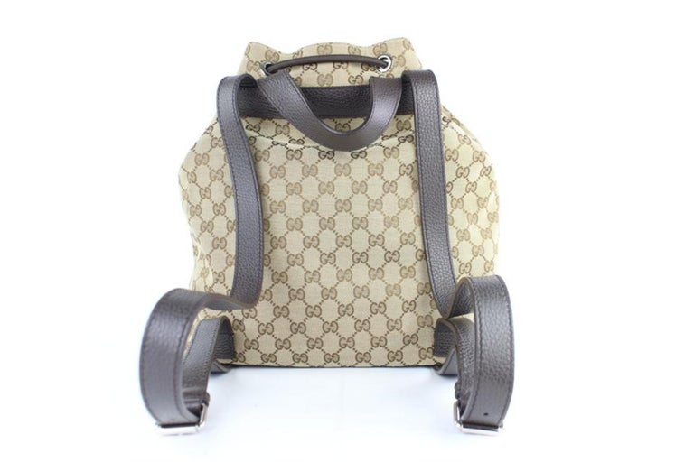 Gucci Drawstring Monogram Gg 3gj0111 Beige Canvas Backpack For Sale at ...