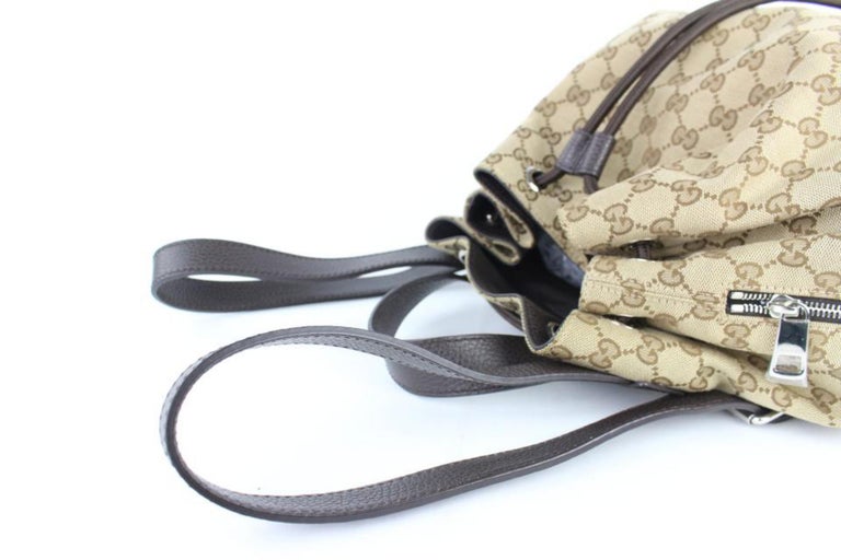 Gucci Drawstring Monogram Gg 3gj0111 Beige Canvas Backpack For Sale at ...