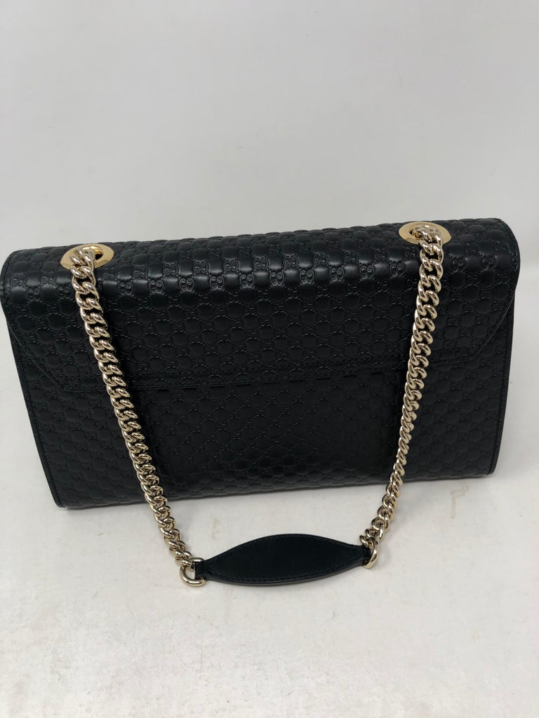 Gucci Embossed Black Leather Bag at 1stDibs