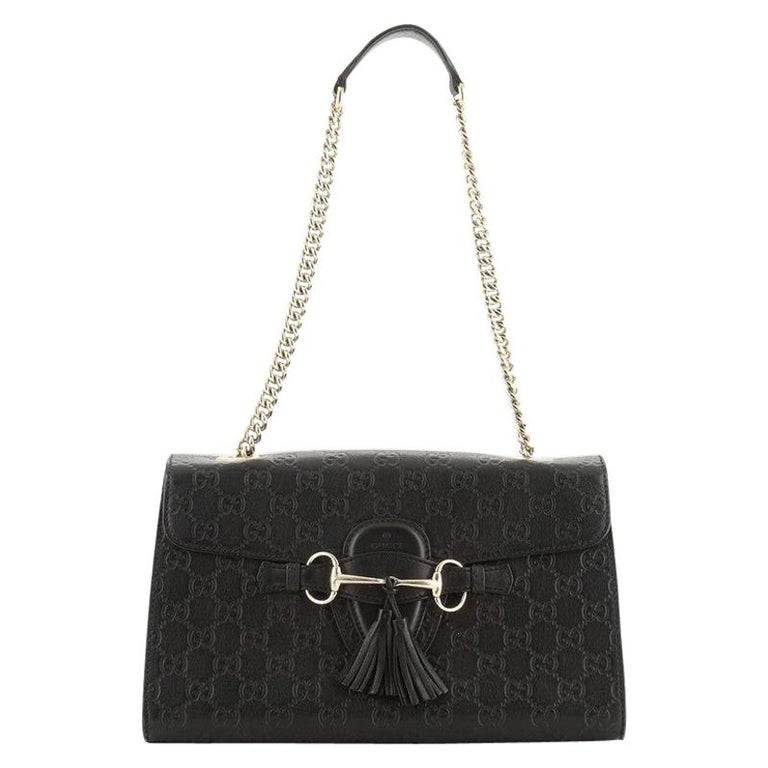 Gucci Emily Chain Flap Bag Guccissima Leather Medium at 1stDibs