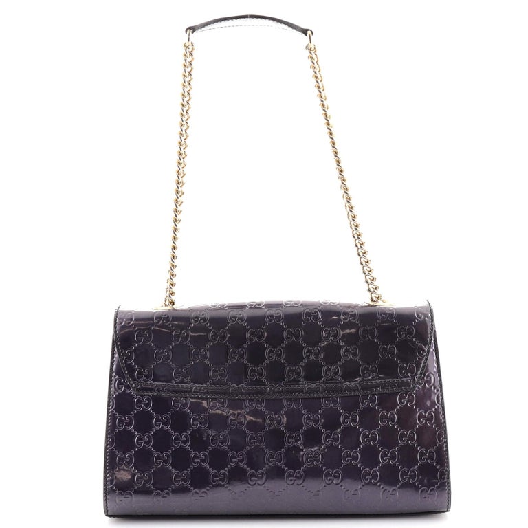 Gucci Emily Chain Flap Bag Guccissima Patent Medium For Sale at 1stDibs