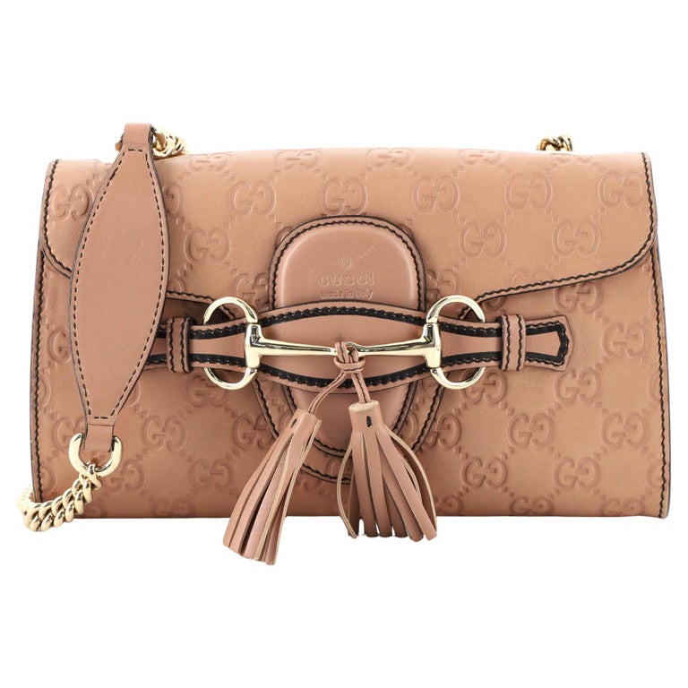 Gucci Emily Chain Flap Shoulder Bag Guccissima Leather Small at 1stDibs