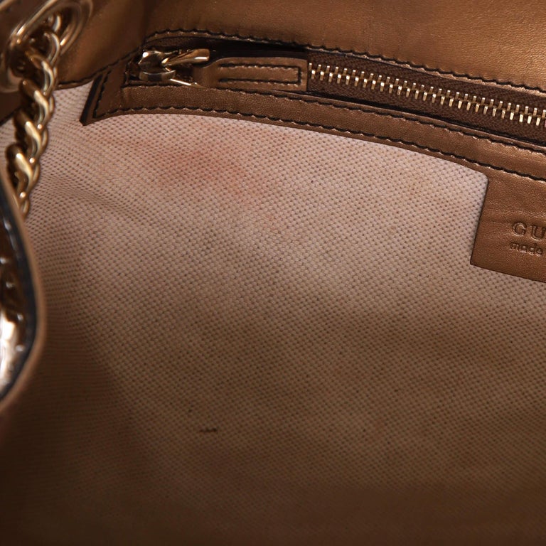 Gucci Emily Chain Flap Shoulder Bag Guccissima Patent Large For Sale at ...