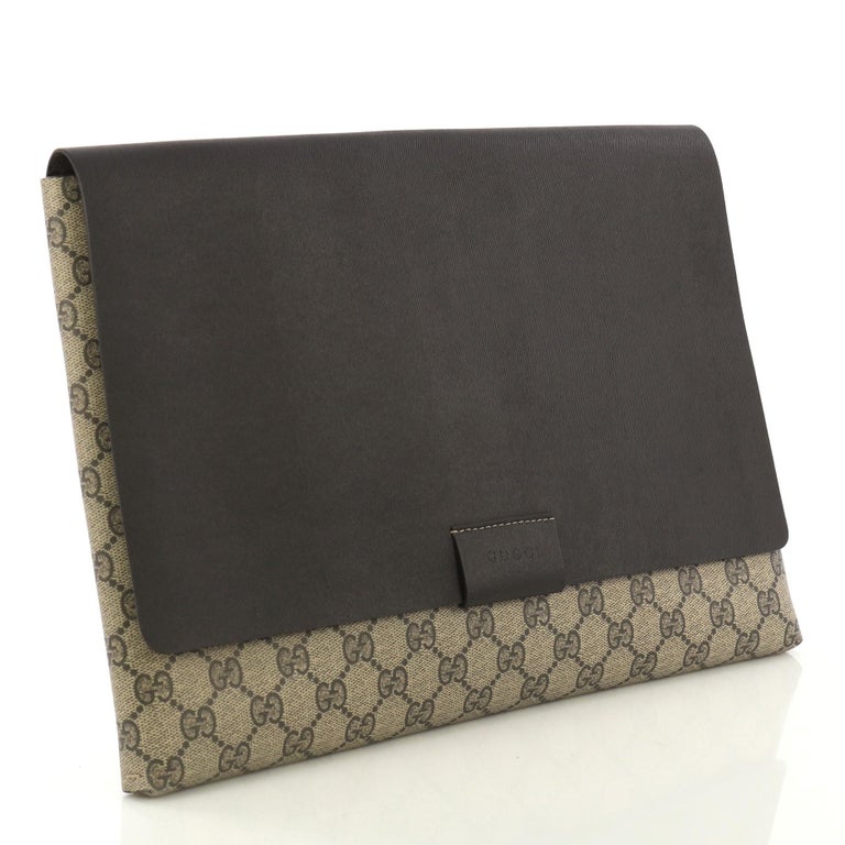 Gucci Envelope Clutch GG Canvas and Leather Large at 1stDibs