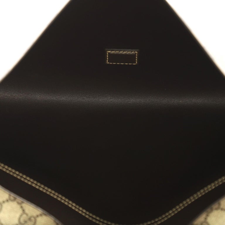 Gucci Envelope Clutch GG Canvas and Leather Large at 1stDibs