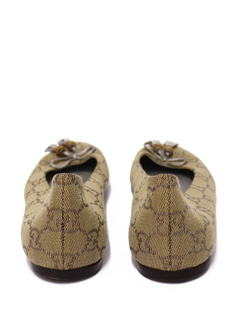 Gucci EU 36 GG Monogram Ballet Flats For Sale at 1stDibs