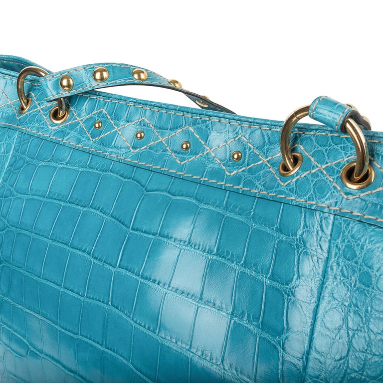 Gucci Exclusive Limited Edition Turquoise Crocodile Irina Tote Bag For ...