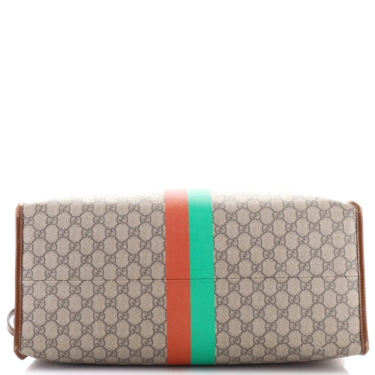 Gucci Fake/Not Convertible Open Tote Printed GG Coated Canvas Large at ...