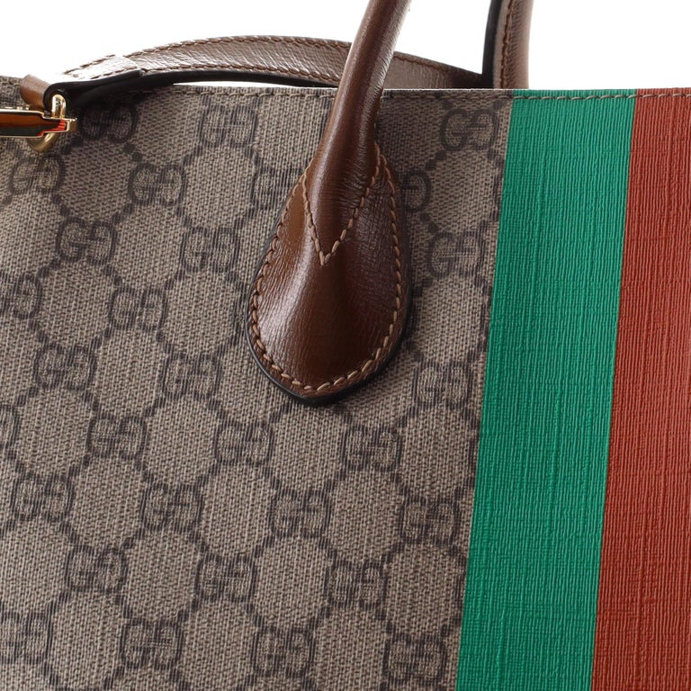 Gucci Fake/Not Convertible Open Tote Printed GG Coated Canvas Large at ...
