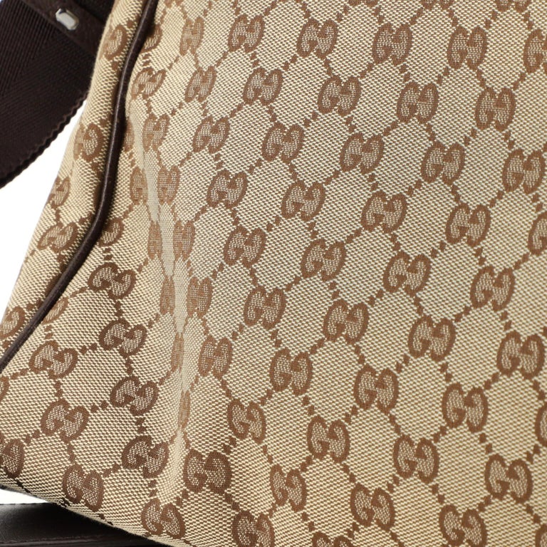 Gucci Flap Messenger Bag GG Canvas Medium For Sale at 1stDibs
