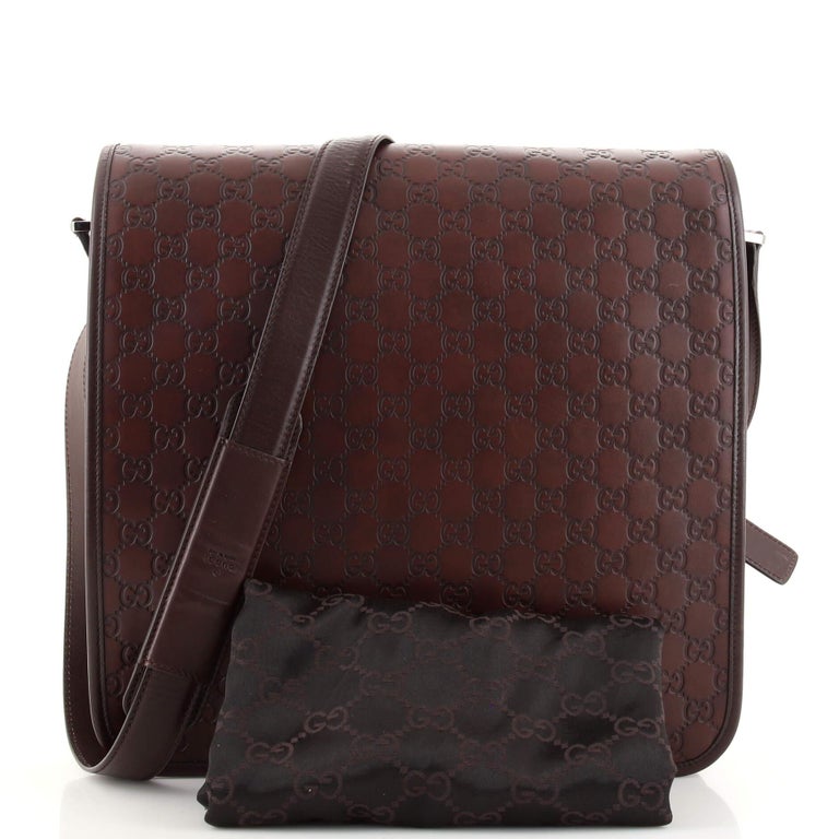 Gucci Flap Messenger Bag Guccissima Leather Large at 1stDibs
