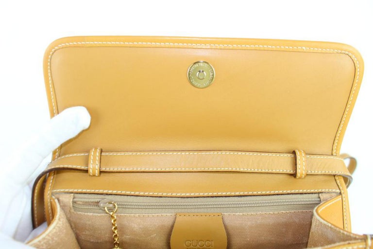 Gucci Flap Monogram 6gz0130 Brown Coated Canvas Cross Body Bag For Sale ...