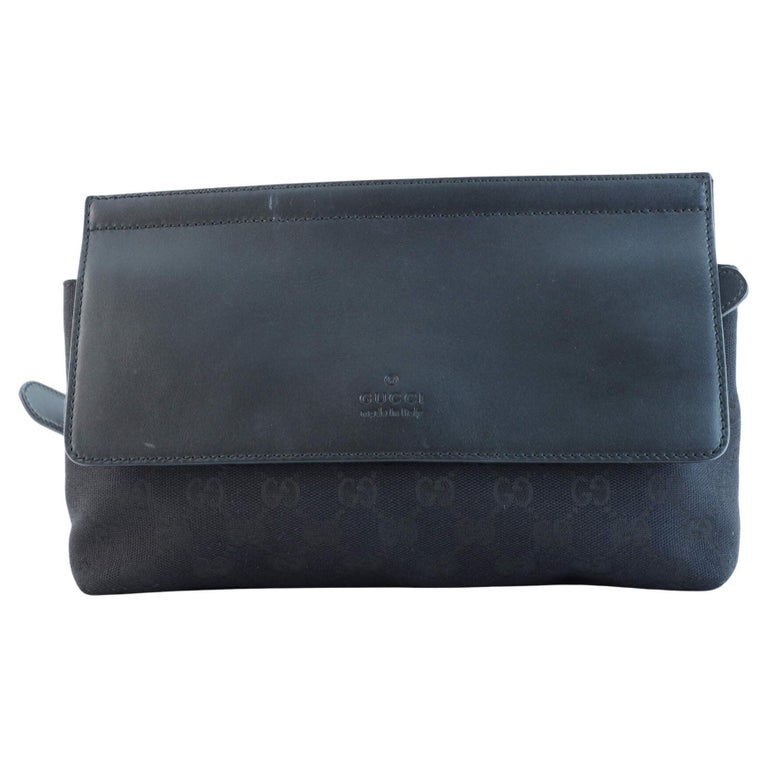 Gucci Flap Waist Bag GG Canvas and Leather For Sale at 1stDibs
