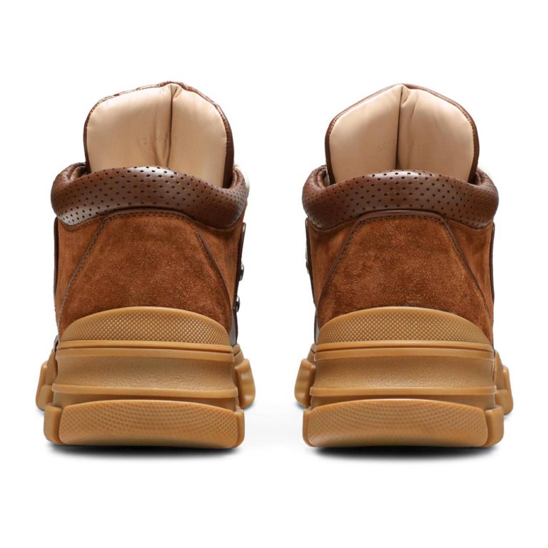 Gucci Flashtrek Brick Red GG Mid Top Sneakers (10 US) 521680 For Sale ...