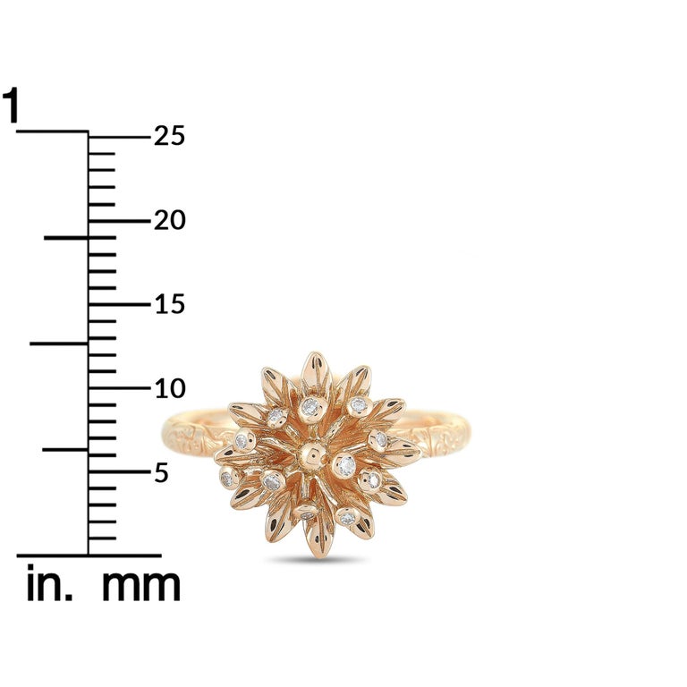 Gucci Flora 18 Karat Rose Gold Diamond Ring at 1stDibs