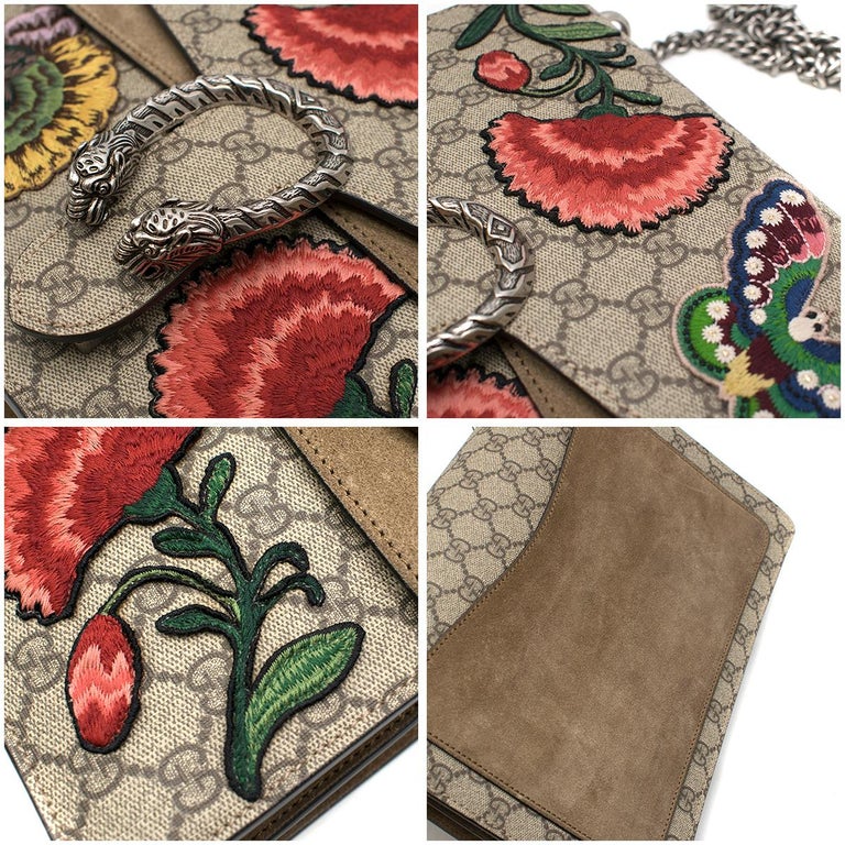 Gucci Floral Embroidered Medium Supreme Dionysus Bag at 1stDibs