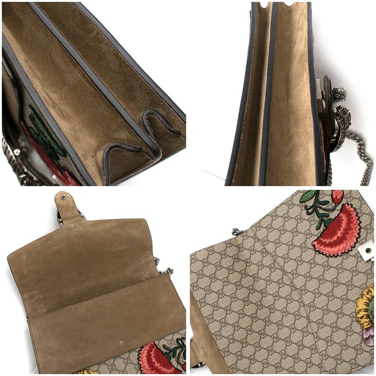 Gucci Floral Embroidered Medium Supreme Dionysus Bag at 1stDibs