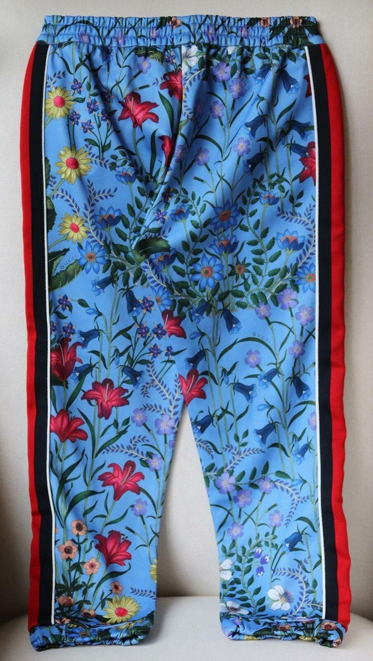 Gucci Floral Print Striped Tech Jersey Track Pants at 1stDibs | gucci ...