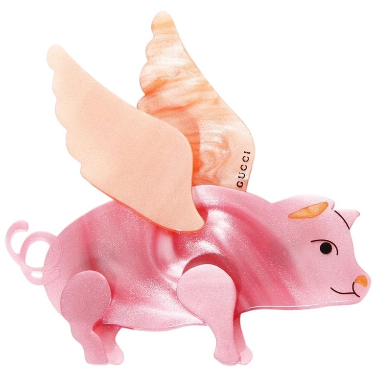 Gucci Flying Pig Brooch at 1stDibs | gucci pig brooch