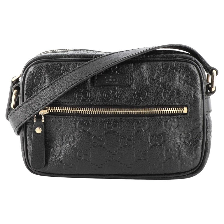 Gucci Front Zip Camera Bag Guccissima Leather Small For Sale at 1stDibs