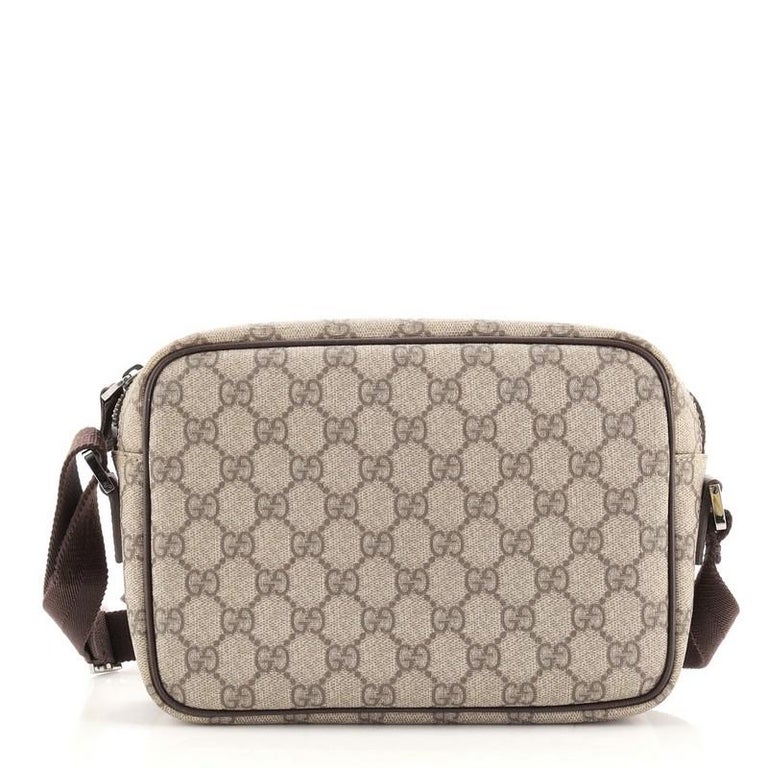 Gucci Front Zip Crossbody GG Coated Canvas with Leather Small at 1stDibs