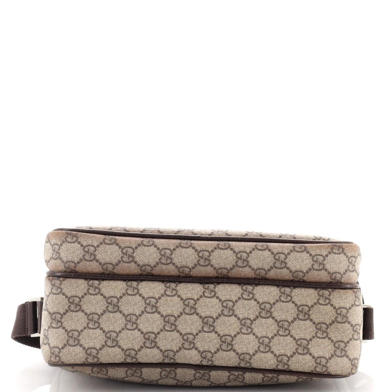 Gucci Front Zip Pocket Messenger Bag GG Coated Canvas Medium For Sale ...