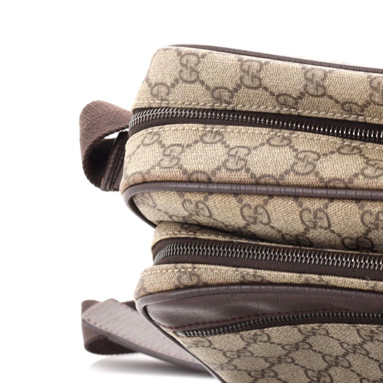 Gucci Front Zip Pocket Messenger Bag GG Coated Canvas Medium For Sale ...