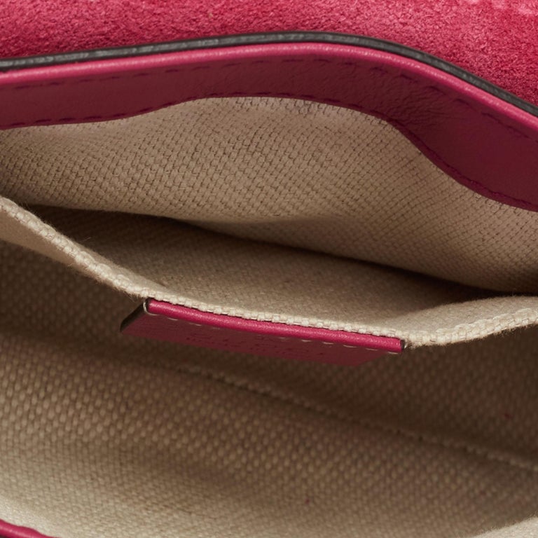 Gucci Fuchsia Patent Leather Soho Flap Chain Crossbody Bag For Sale at ...