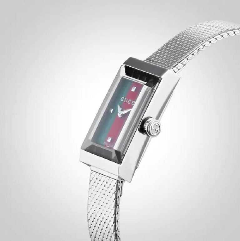 Gucci G-Frame Green, Red and Blue Dial Stainless Steel Watch YA147510 ...