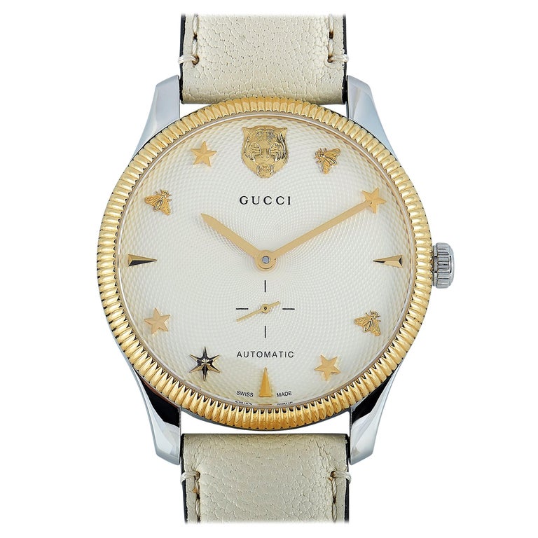 Gucci G-Timeless Automatic Silver Dial Watch YA126348 For Sale at 1stdibs